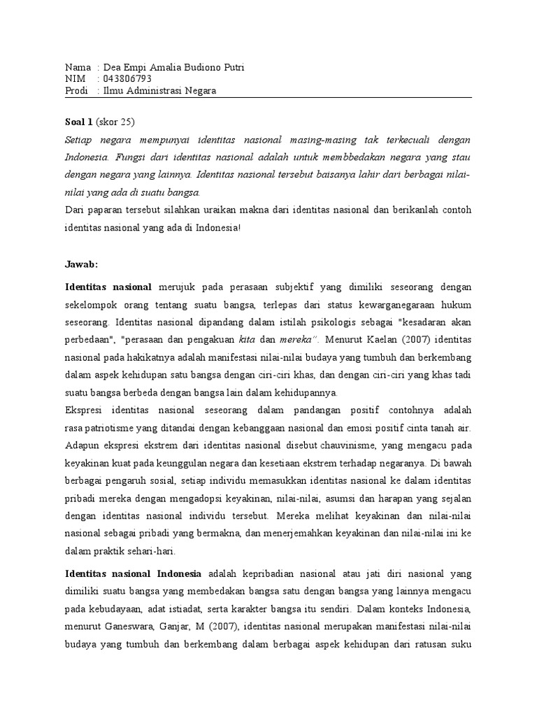Identitas Nasional & Pancasila: Makna dan Analisis | PDF