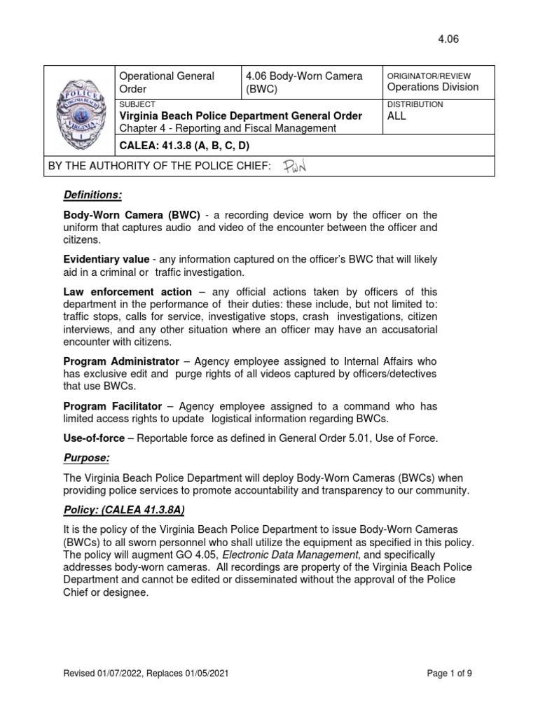 04 06 Body Worn Camera Pdf Police Swat