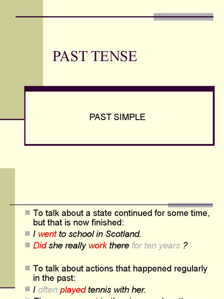 Understanding Past Simple Tense | PDF