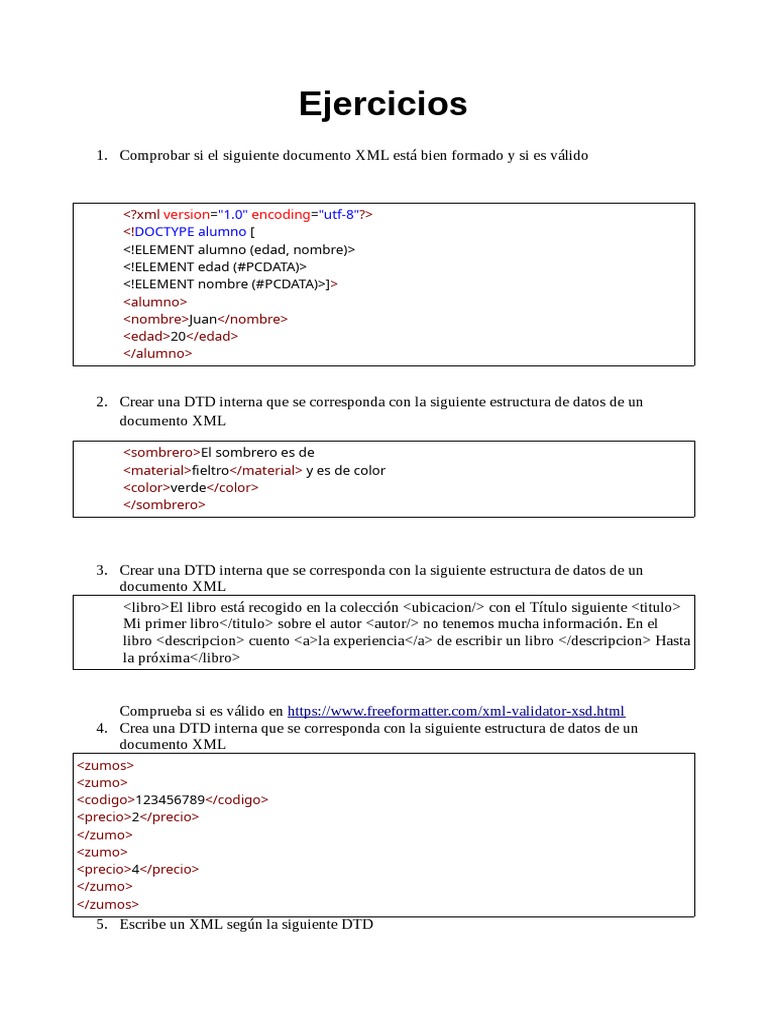 Ejercicios U5 | PDF | Xml | Persistencia