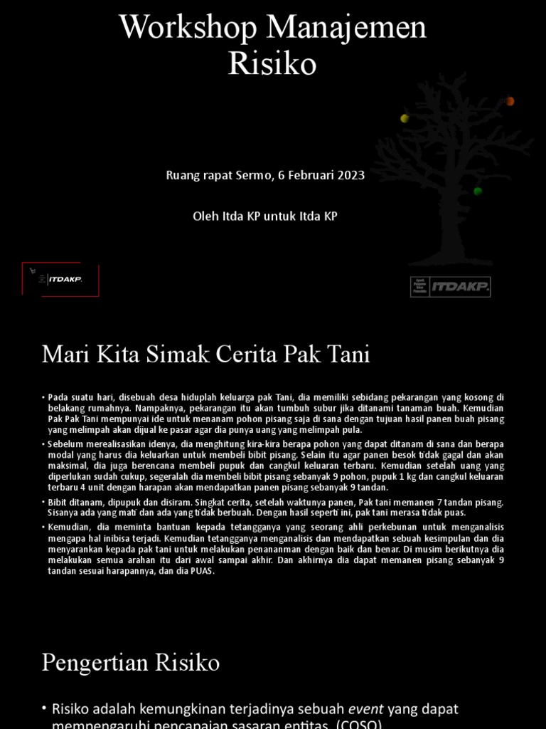 Workshop Manajemen Risiko | PDF