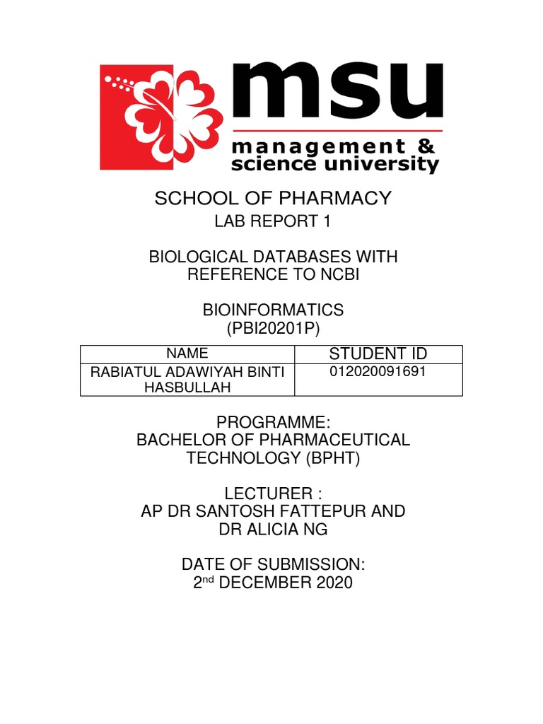 Lab Report 1 Bioinformatics | PDF | National Center For Biotechnology ...