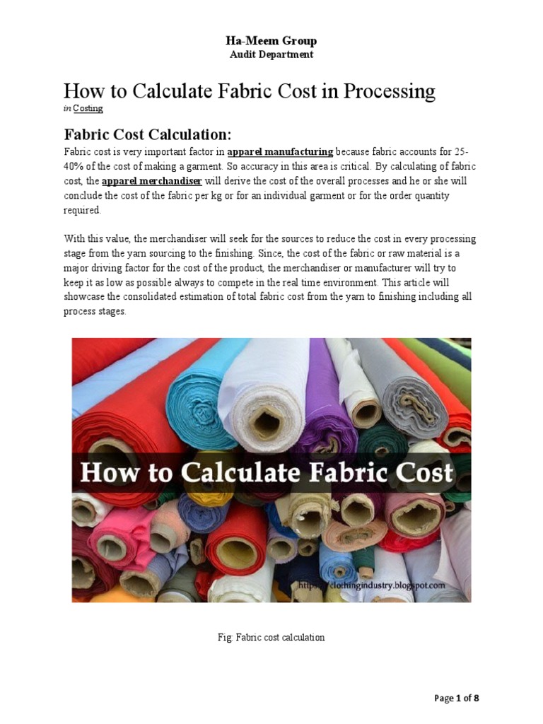 Fabric Cost | PDF