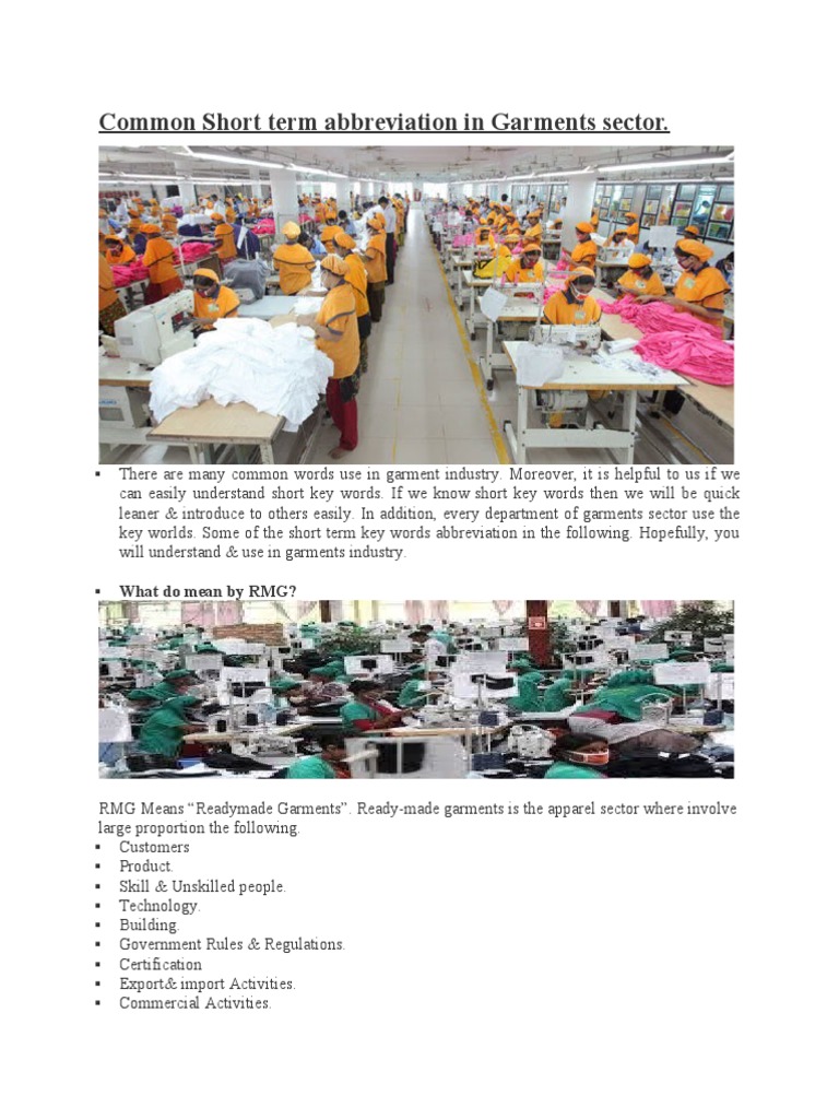 Common Short Term in Garment | PDF