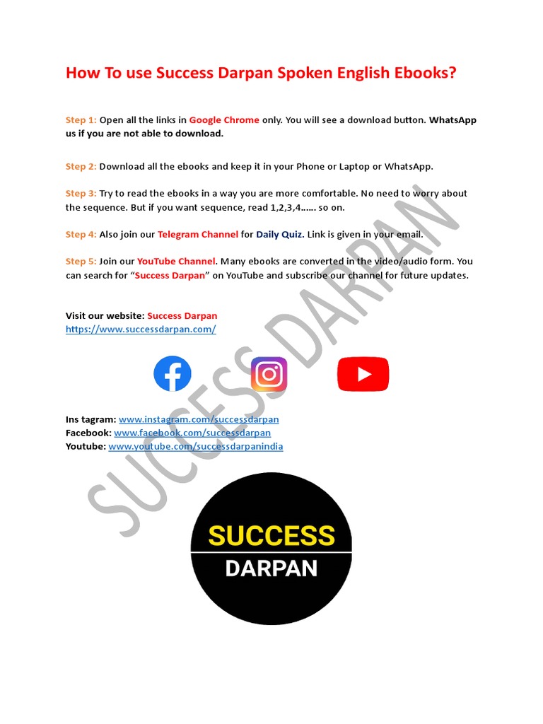 How To Use Success Darpan Ebooks | PDF