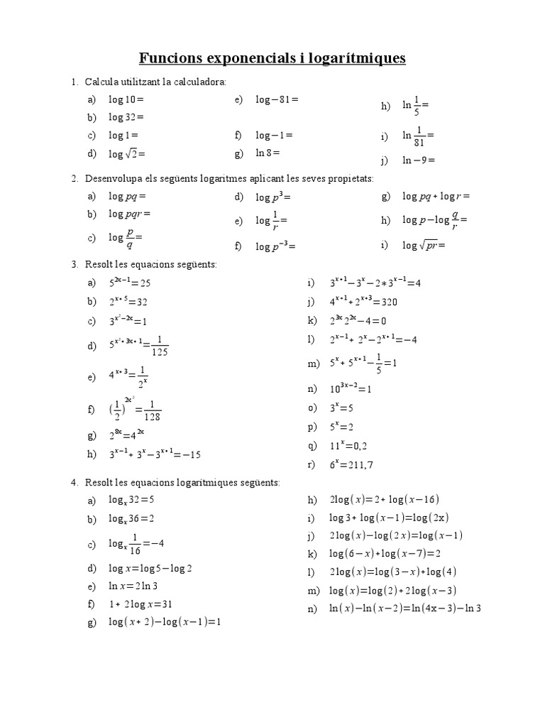 Exercicis Exp Log 22 23 | PDF