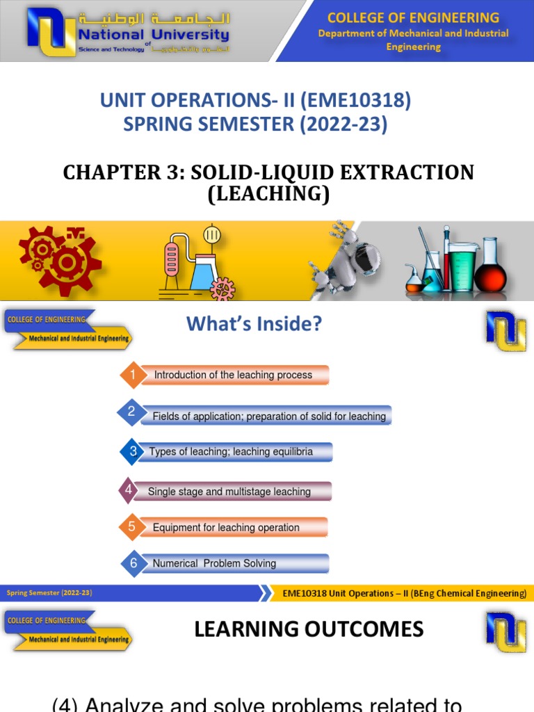 UO-II Chapter 3 (Solid-Liquid Extraction) | PDF | Solubility | Solvent