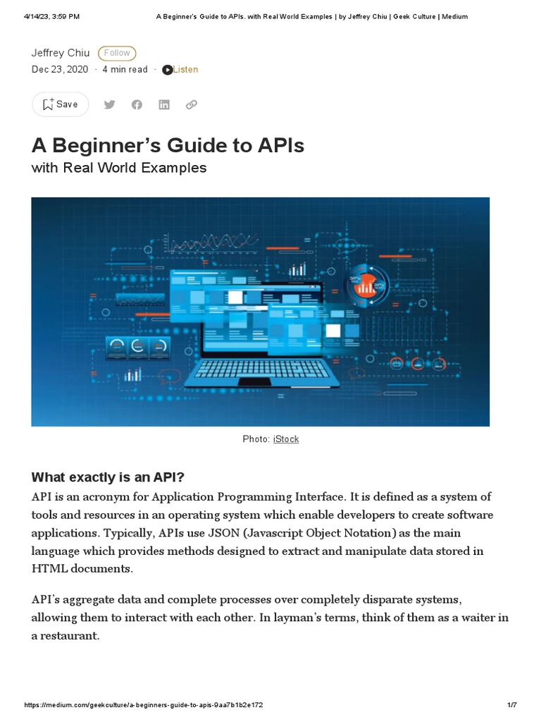 A Beginner's Guide To APIs. With Real World Examples - by Jeffrey Chiu - Geek Culture - Medium ...