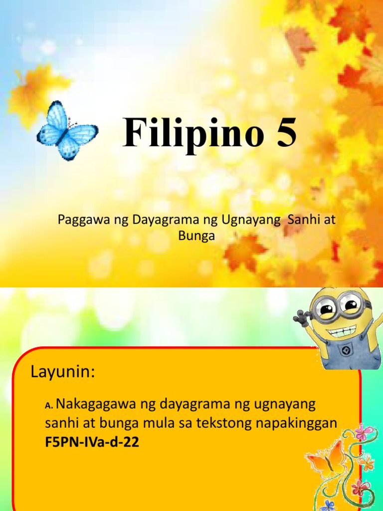 Filipino 5 COT PPT - Paggawa NG Dayagrama NG Ugnayang Sanhi at Bunga | PDF