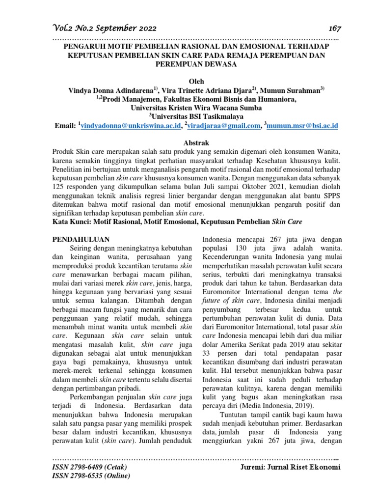 Vindyadonna@unkriswina - Ac.id Mumun - Msr@bsi - Ac.id: Vol.2 No.2 September 2022 167 | PDF