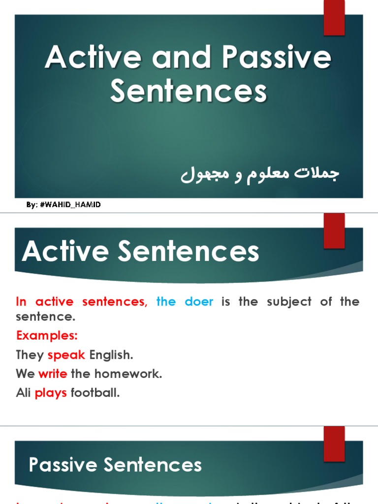 Active and Passive Sentences | PDF