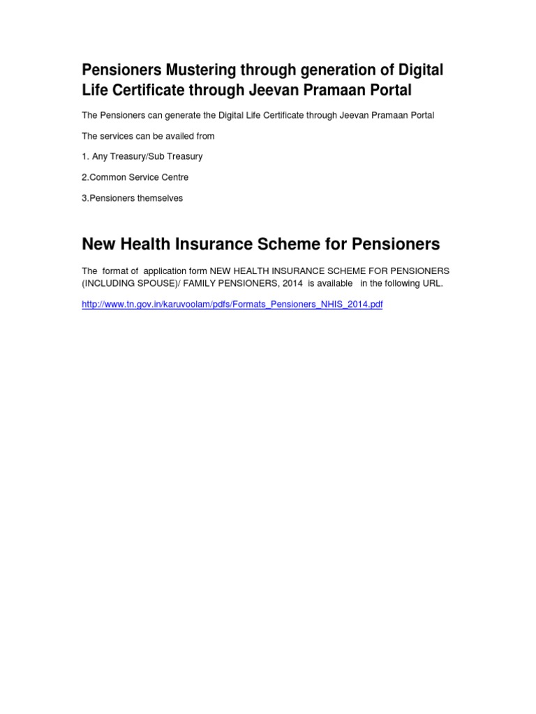 Digital Life Certificate NHIS Application Pensioners | PDF