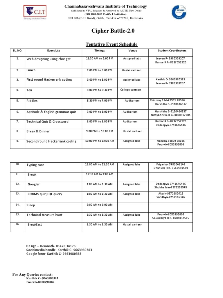 Hackathon Event Schedule | PDF | Data | Information Retrieval