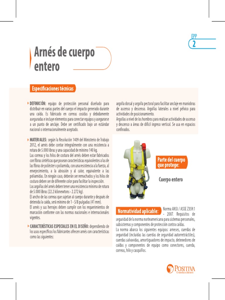 02 - Arnes de Cuerpo Entero | PDF