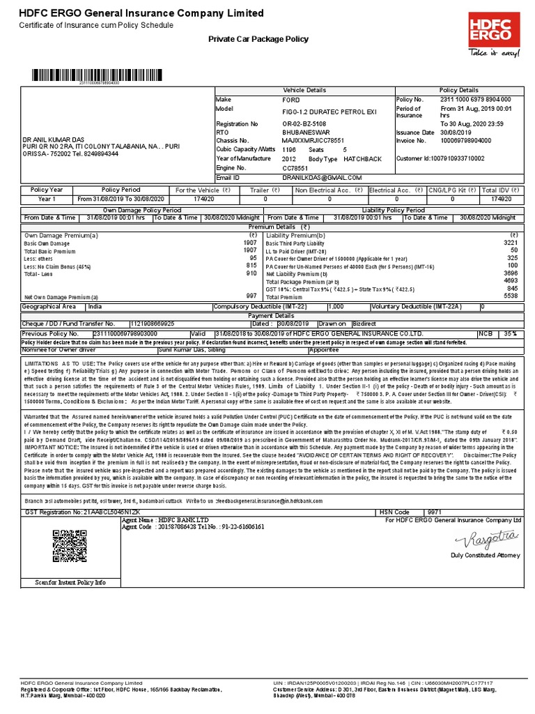 Anil Kumar Das | PDF | Insurance | Deductible