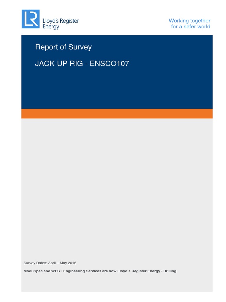 ENSCO 107 Report of Survey | PDF