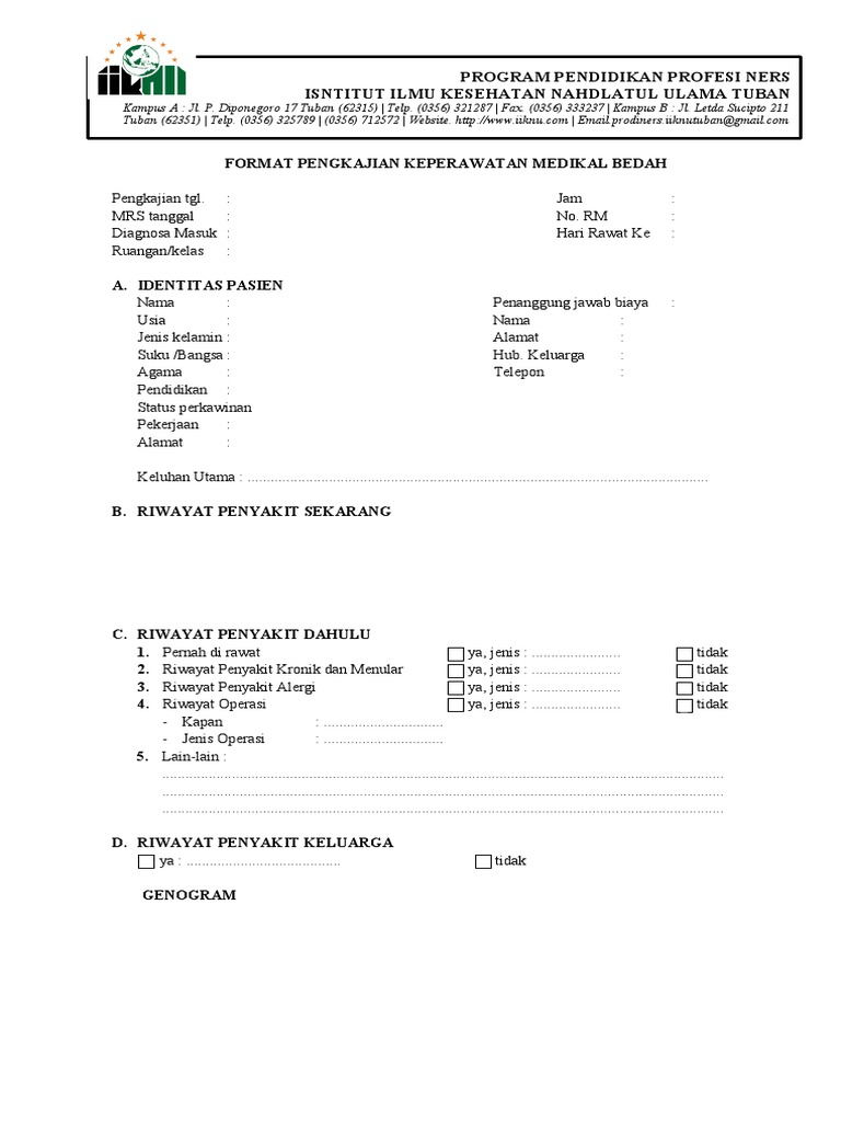 format pengkajian KMB 2021(1) | PDF