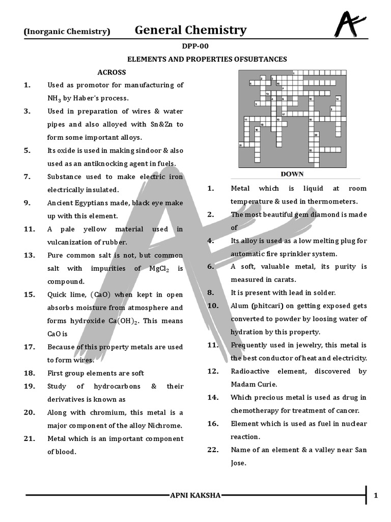 Inorganic Chemistry JEE DPP Basics by VJ Sir | PDF | Metals | Alloy