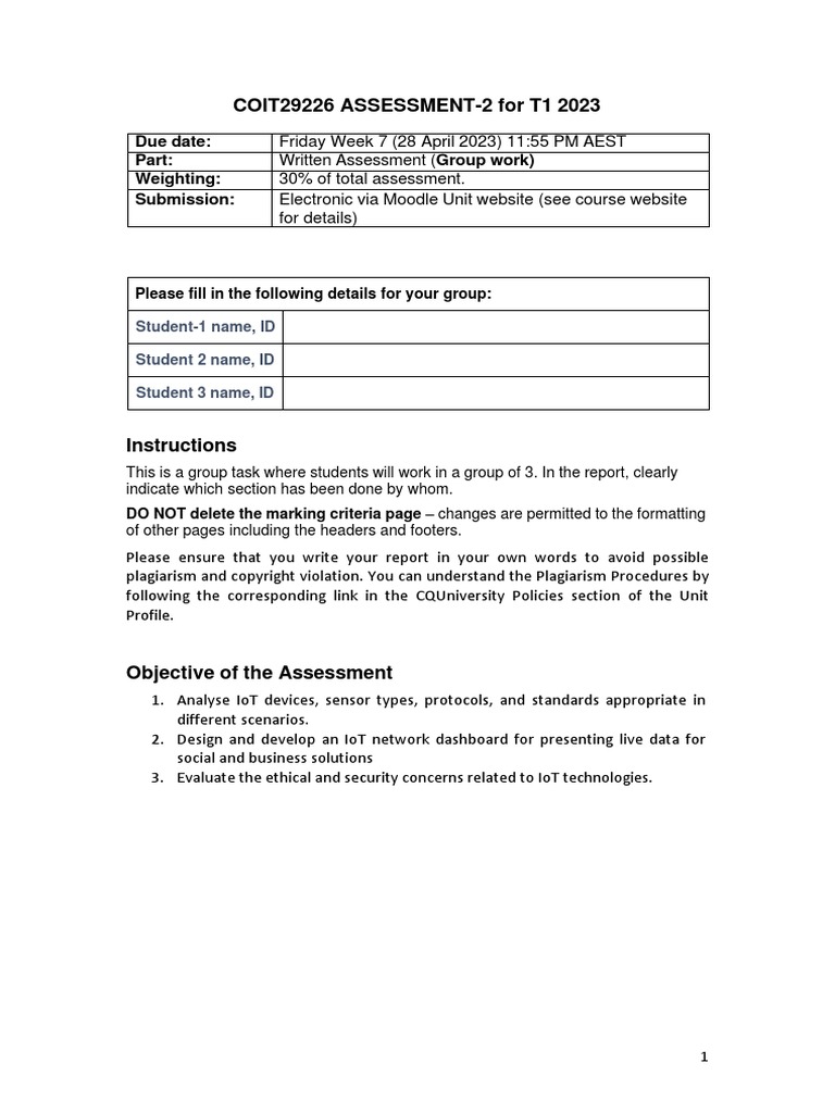 COIT29226 Assign 2 T1-2023 Specification | Download Free PDF | Internet ... COIT29226 Assign 2 T1-2023 Specification | Download Free PDF | Internet ...