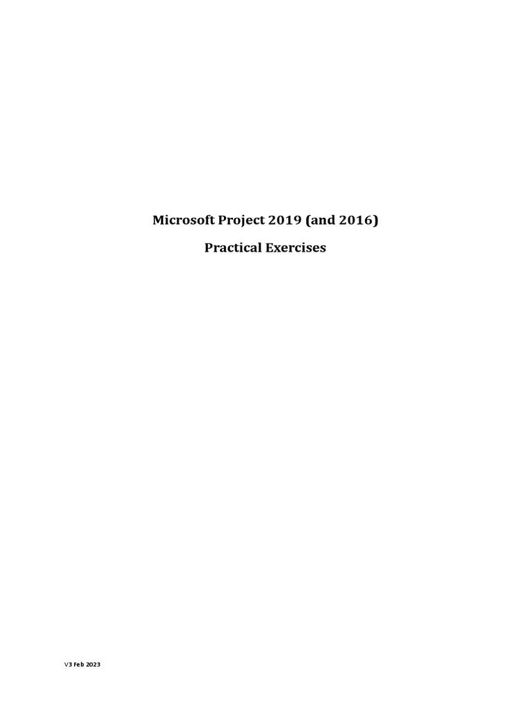 MS Project 2019 Workshop Practicals - V3 Feb 2023 | PDF | Computer File ...