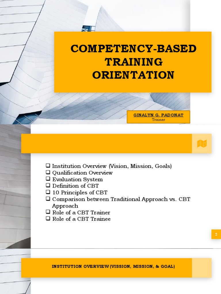 Competency-Based Training Orientation: Ginalyn G. Padonat | PDF