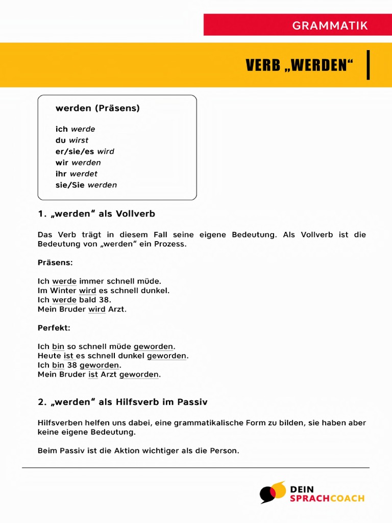 Verb Werden | PDF