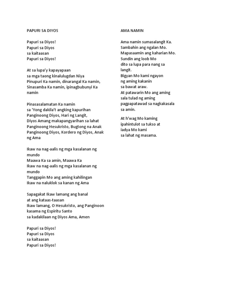 Papuri Sa Diyos - Isang Bansa | PDF