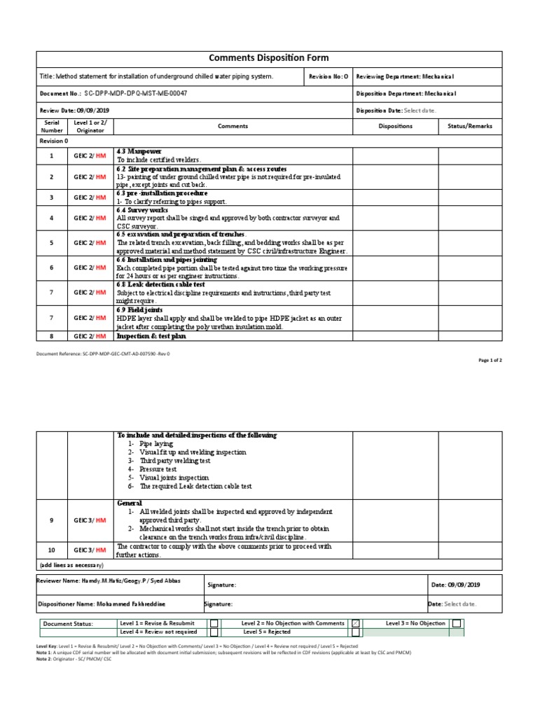 Comments On Underground Chilled Water Pipes | PDF