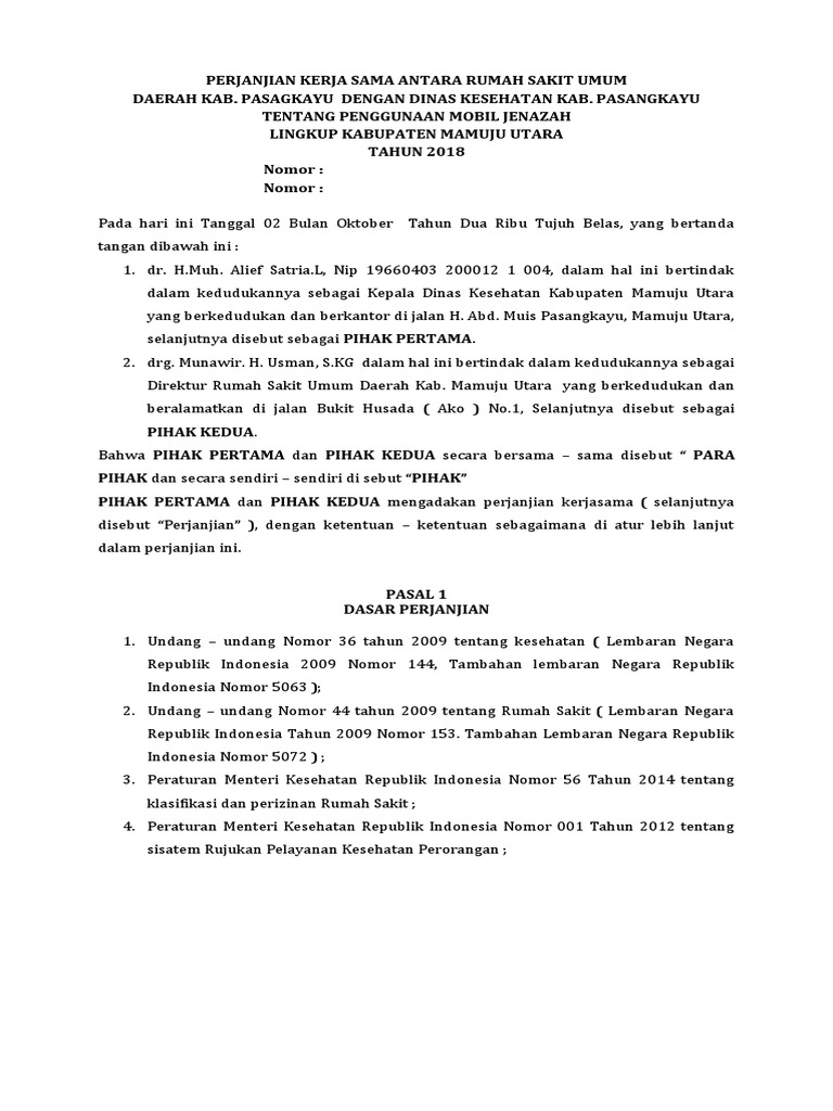 MOU .RSU AKO Ambulance | PDF