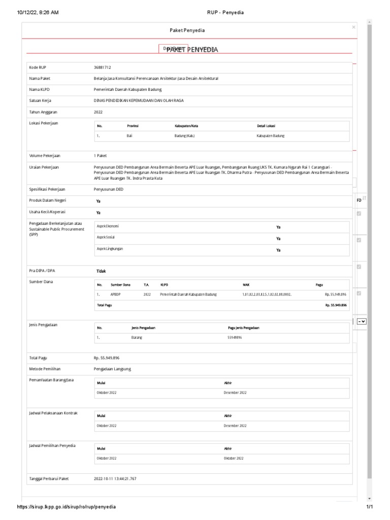 RUP - Penyedia 6 | PDF