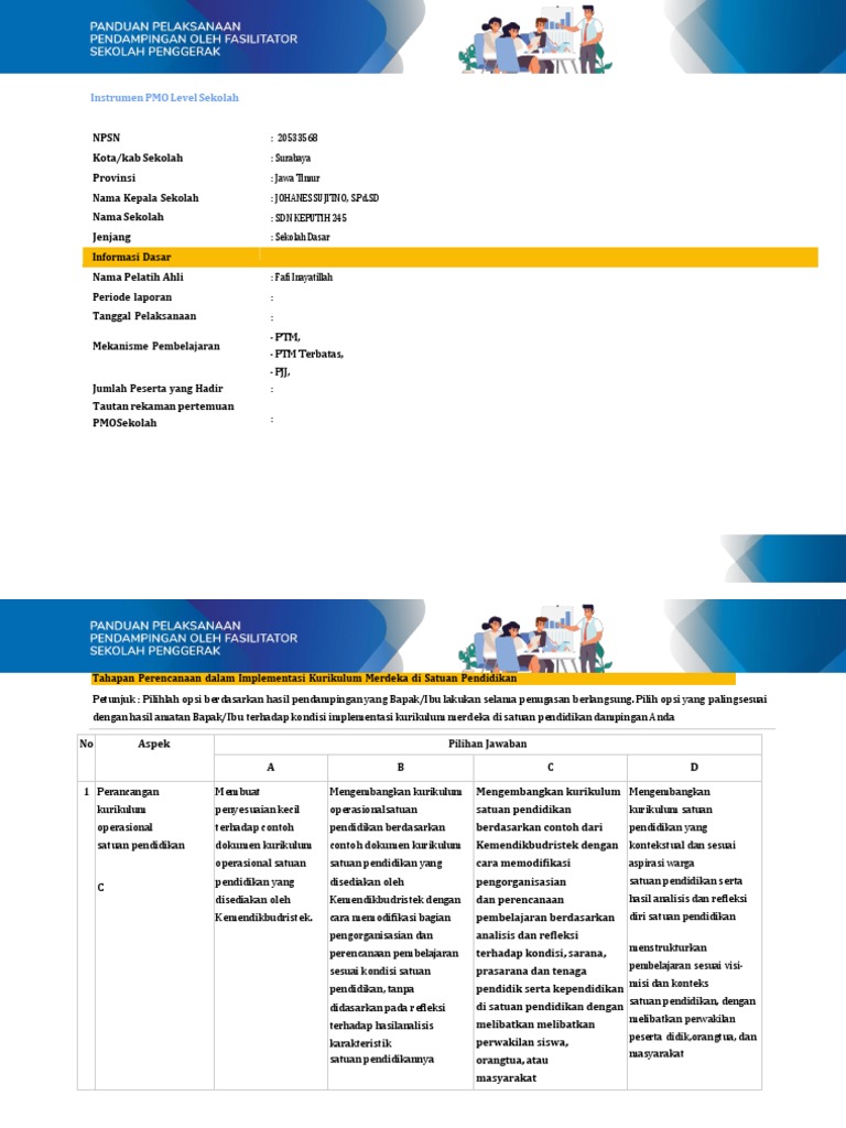 Instrumen PMO SDN KEPUTIH | PDF
