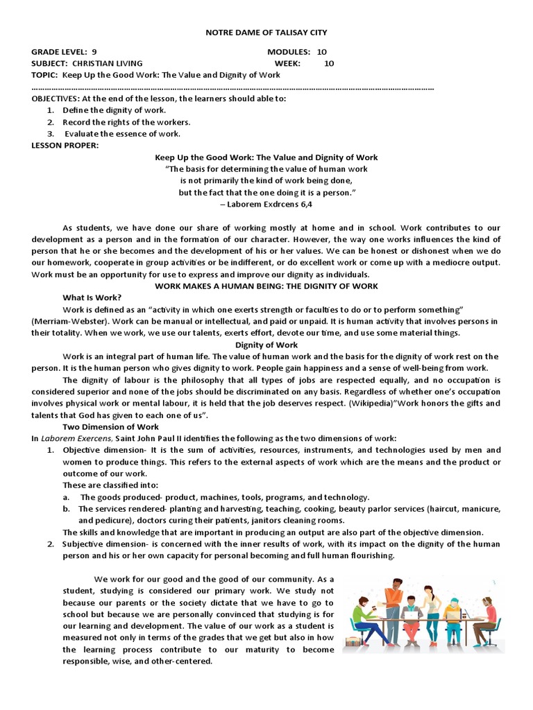 Christian Living Module 10 Week 10 | Download Free PDF | Employment ...