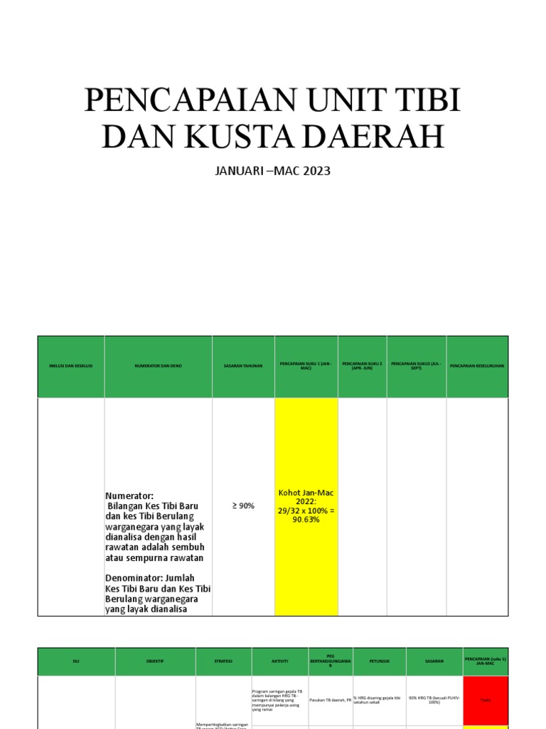 Pencapaian Unit Tibi Dan Kusta Daerah | PDF