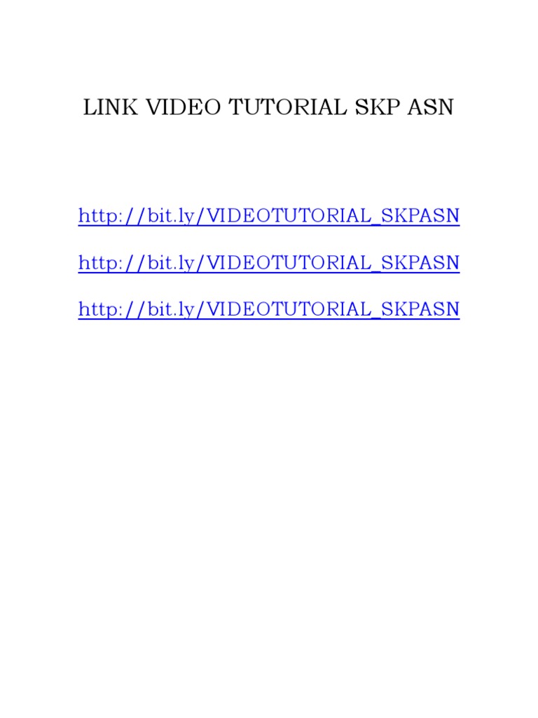 Link Video Tutorial SKP Asn | PDF