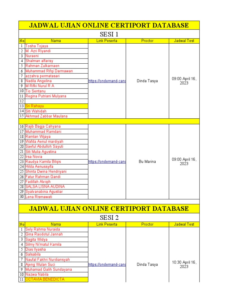 Data Ujian Database Untuk Peserta Pdf