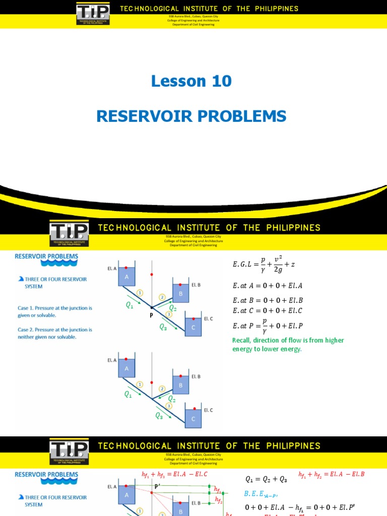 Lesson-10-Reservoir-Problems | PDF | Engineering | Physical Sciences