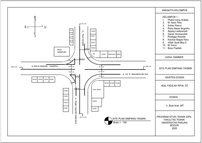 REVISI SITE PLAN SIMPANG YASMIN KEL.1 | PDF