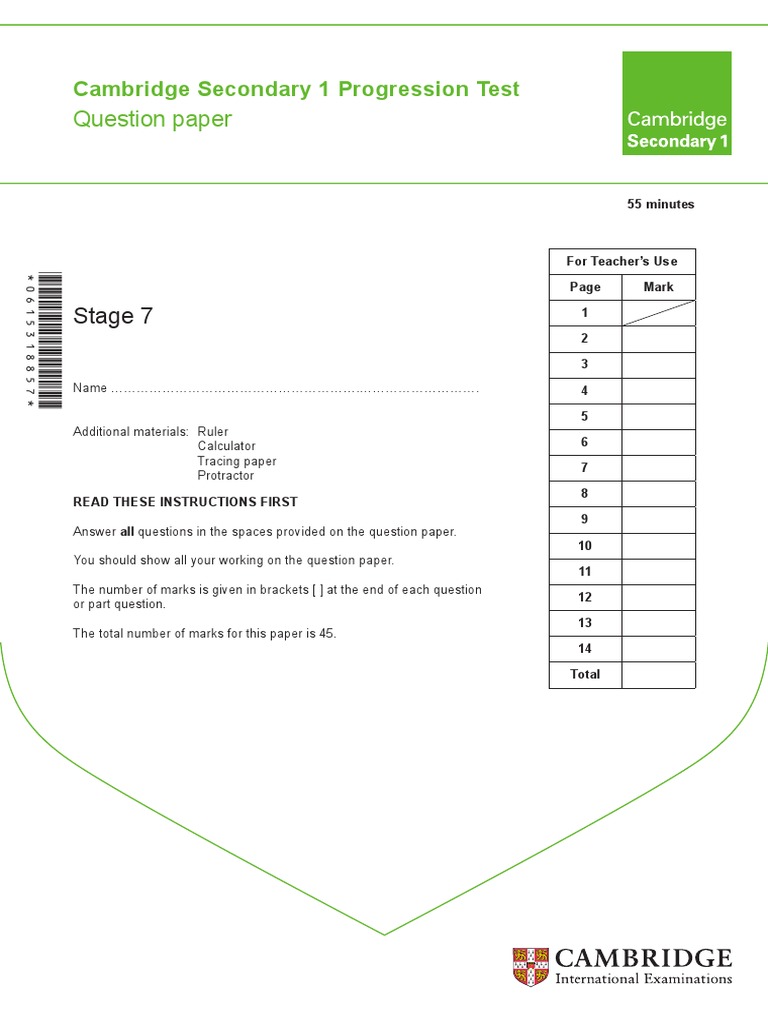 CPT Stage-7-Math | PDF | Elementary Mathematics | Mathematics