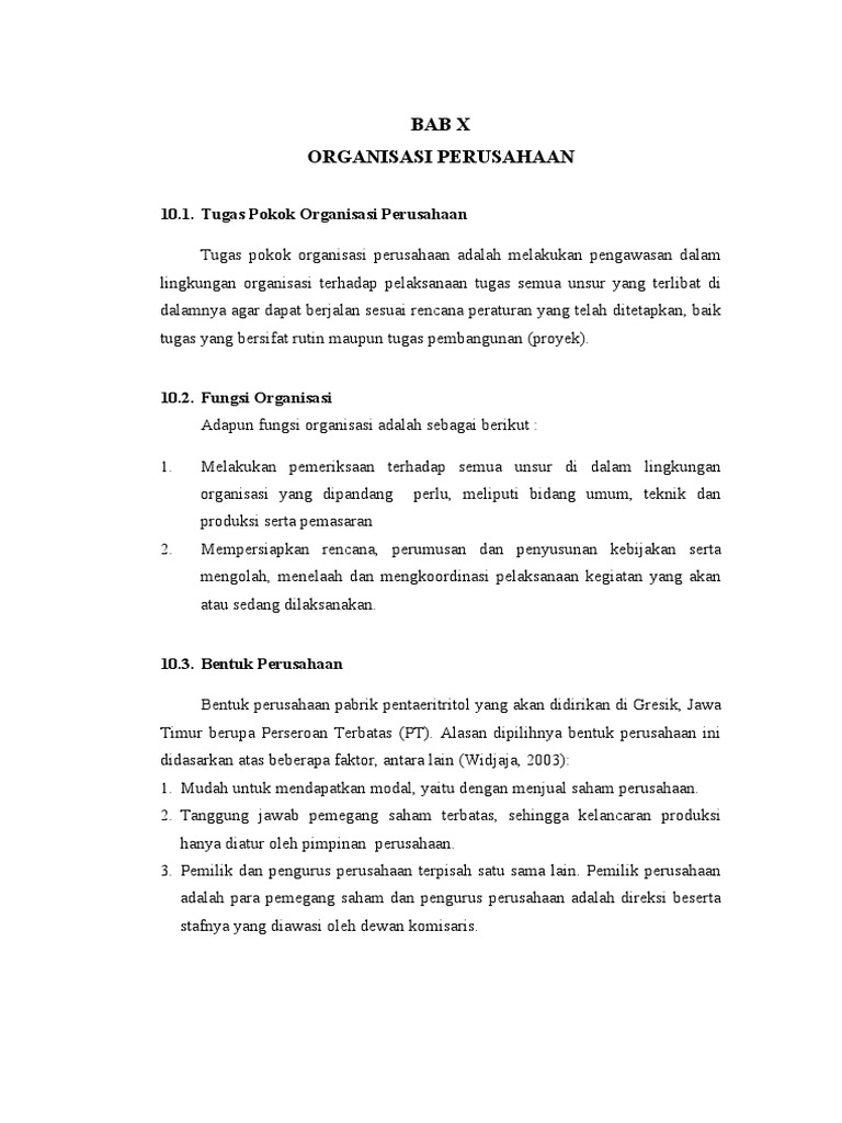 Bab X Struktur Organisasi | PDF