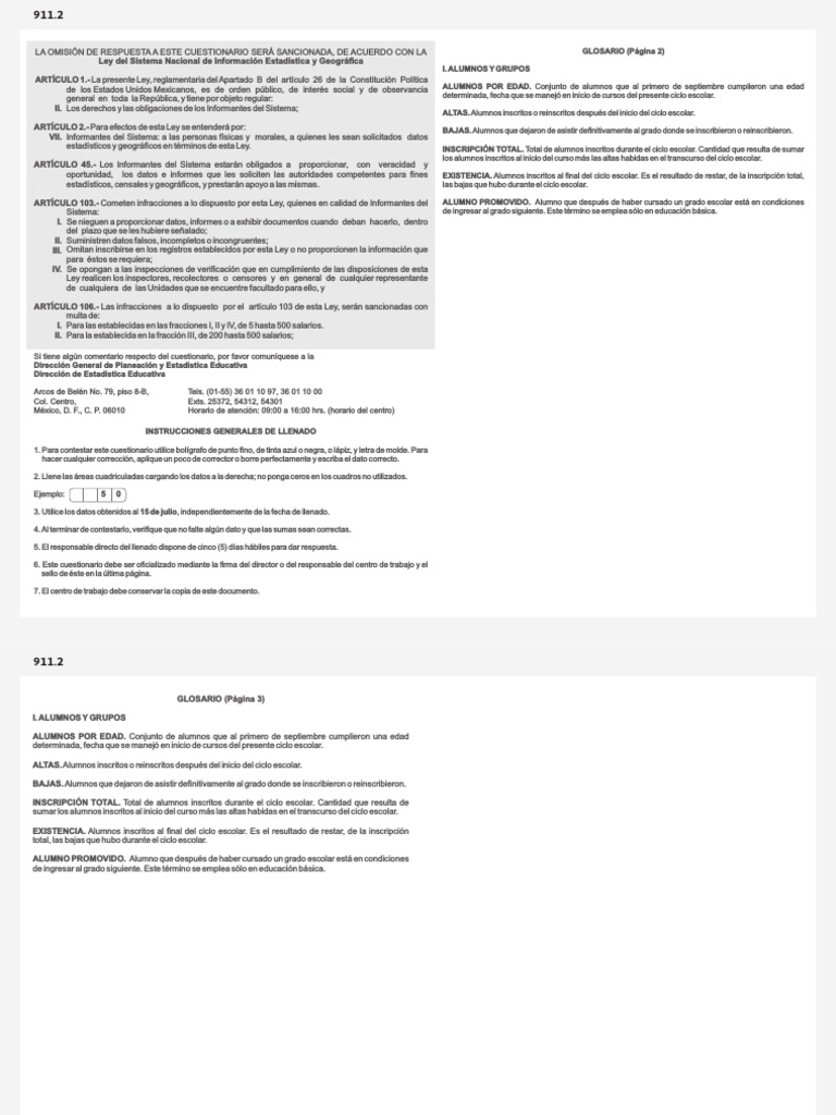 911 Instrucciones | PDF | Evaluación | Educación especial