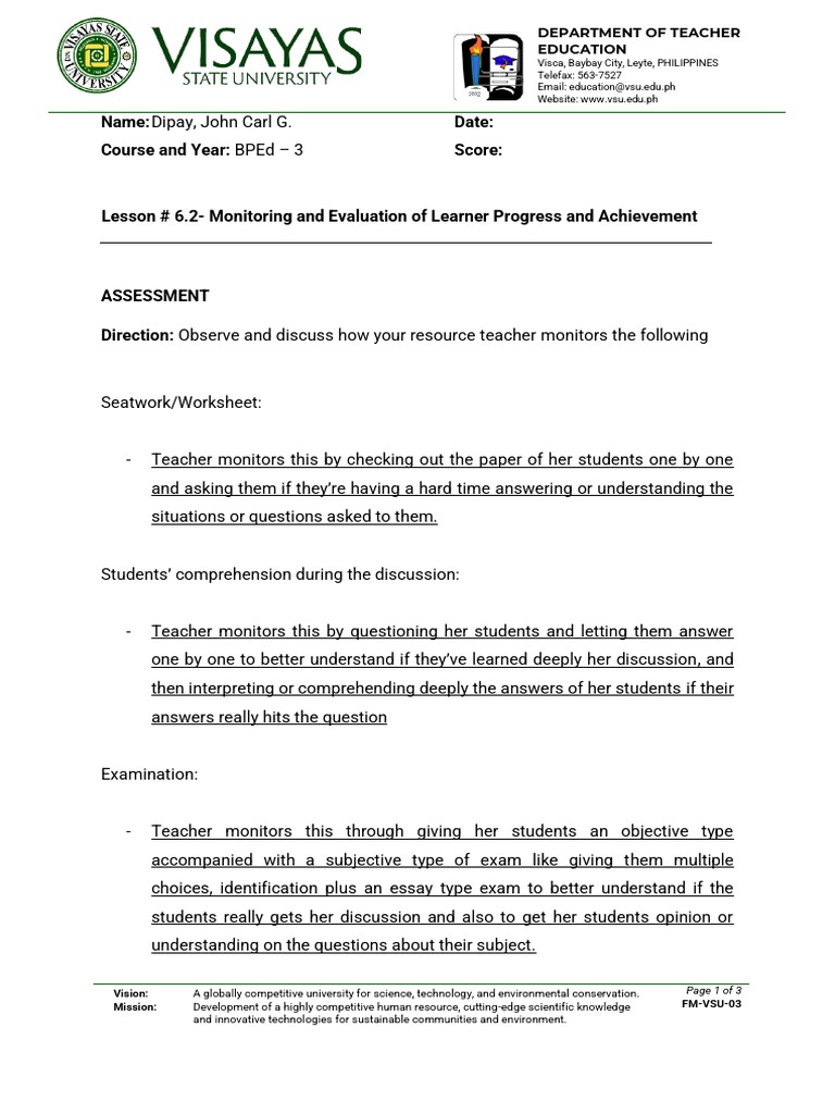 Module 6 - Lesson 6.2 | PDF | Teachers | Science