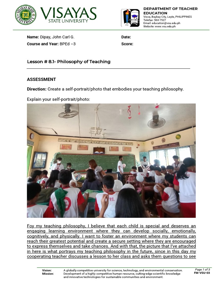 Module 8 - Lesson 8.1 | PDF | Teachers | Philosophy Of Education