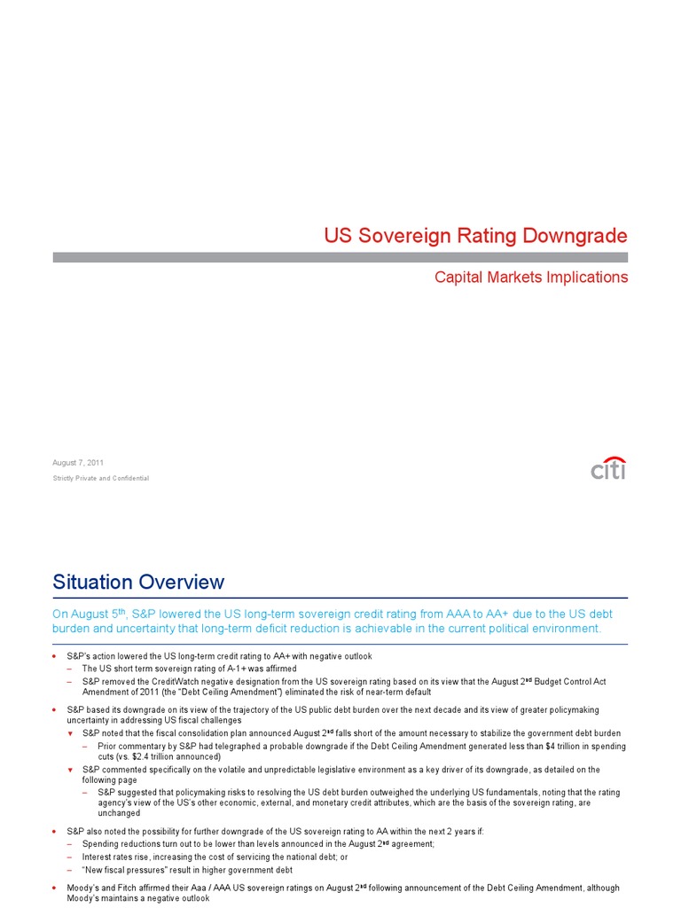 US Sovereign Rating Downgrade Implications | PDF | Standard & Poor's ...