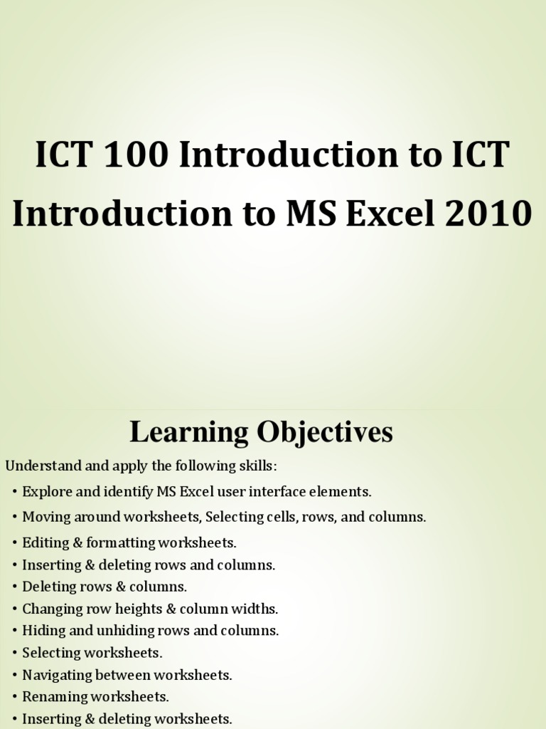Ict 100 Lecture 6 Pdf
