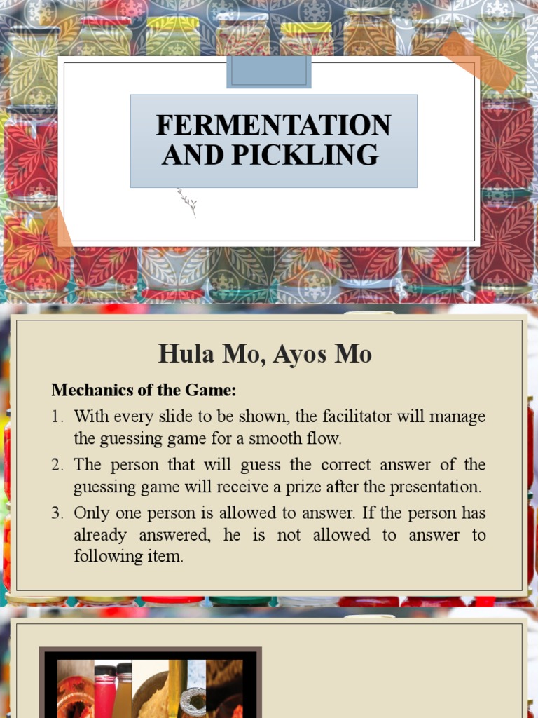 Group 4 PPT Fermentation and Pickling | PDF | Pickling | Fermentation