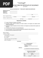 Unified Application Form For Certificate of Occupancy and Fire Safety ...