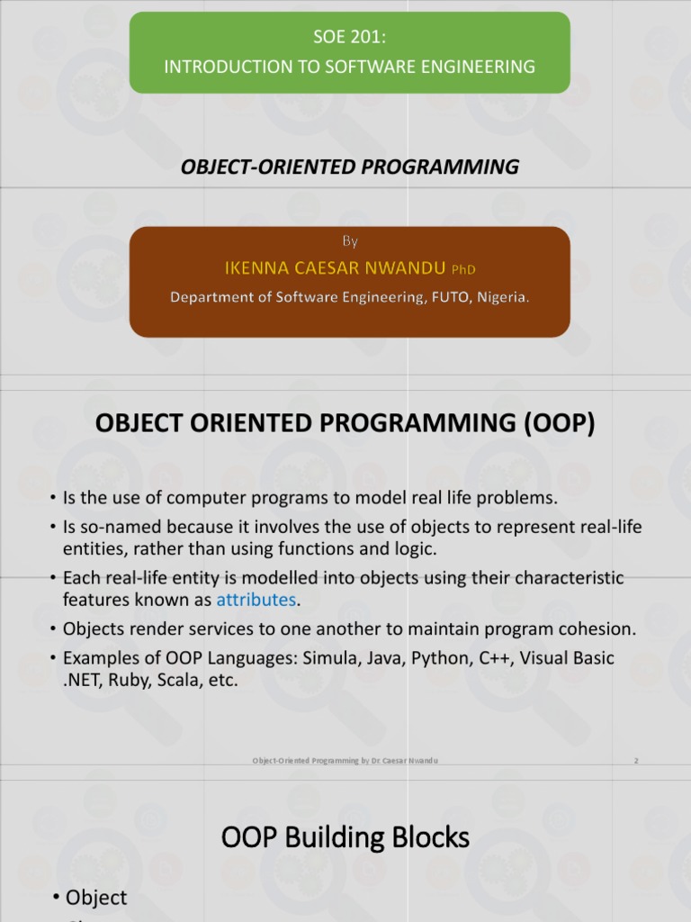SOE 201-OO Programming | PDF