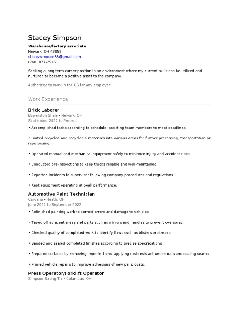 Stacey Simpson | PDF | Emergency Medical Technician | Supply Chain