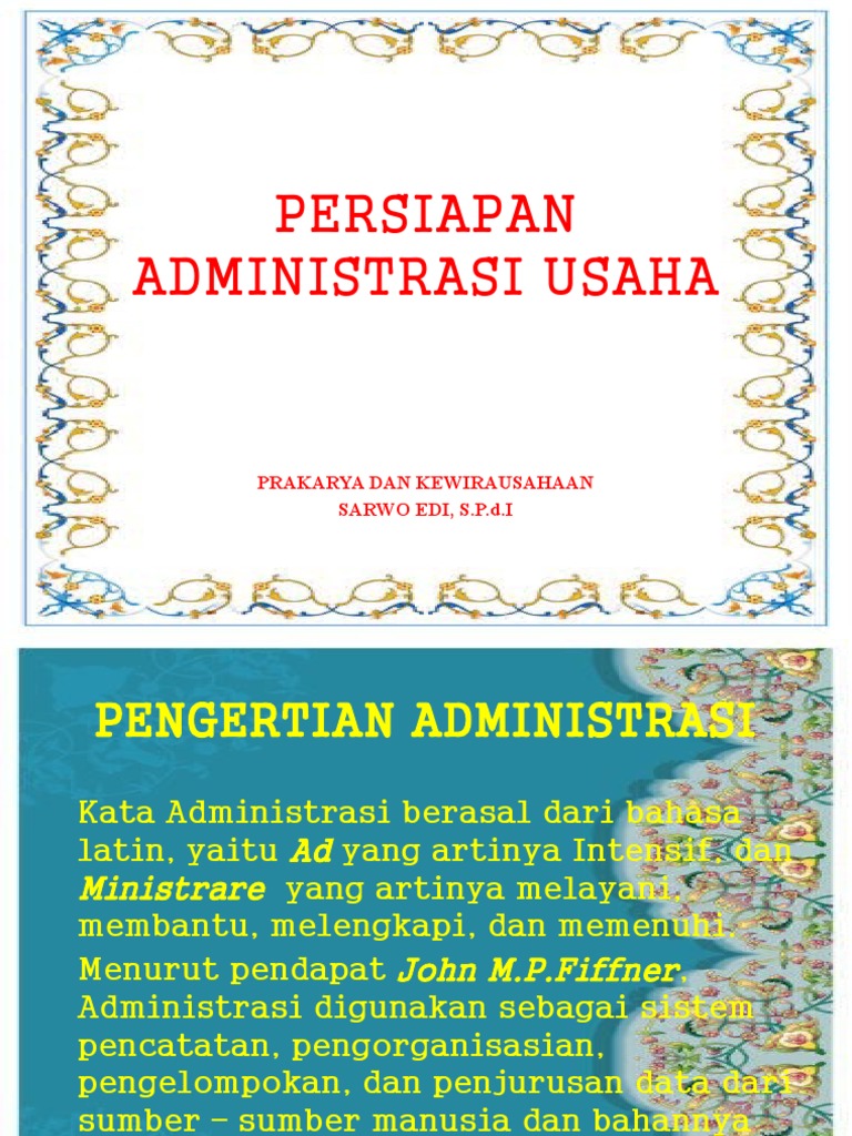 Materi 4 Persiapan Administrasi Usaha | PDF
