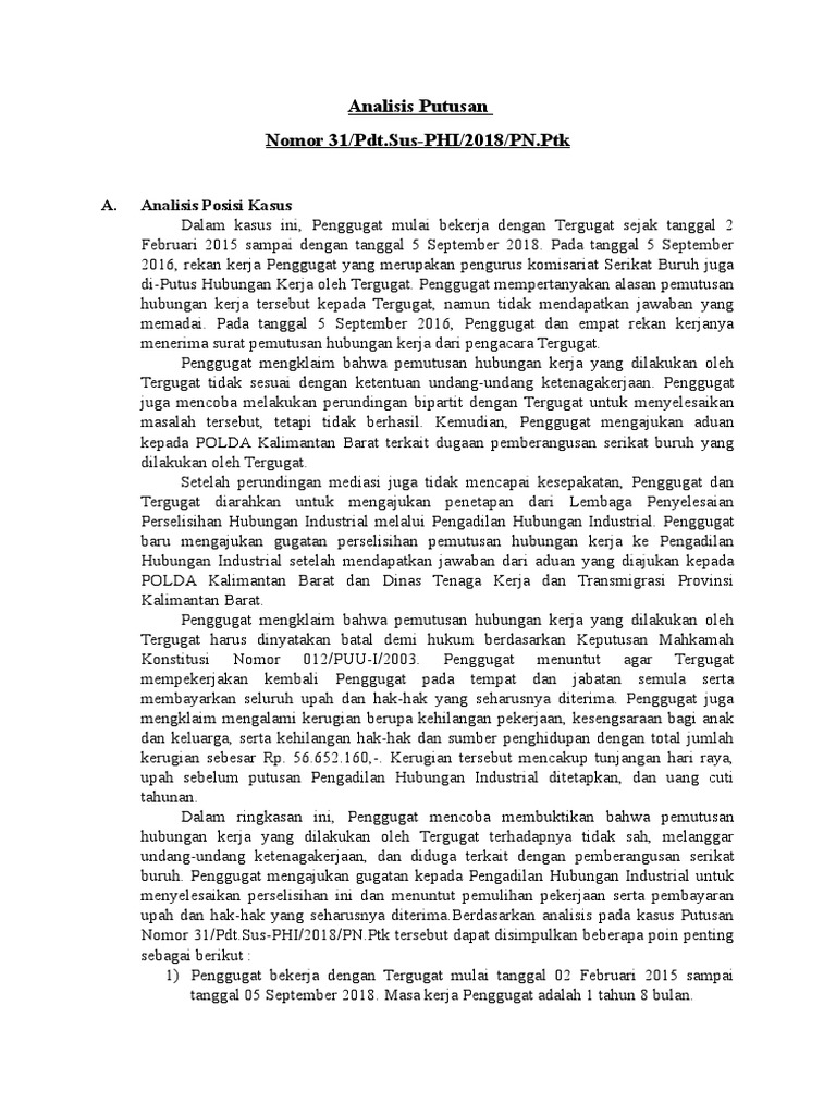 Analisis Putusan | PDF